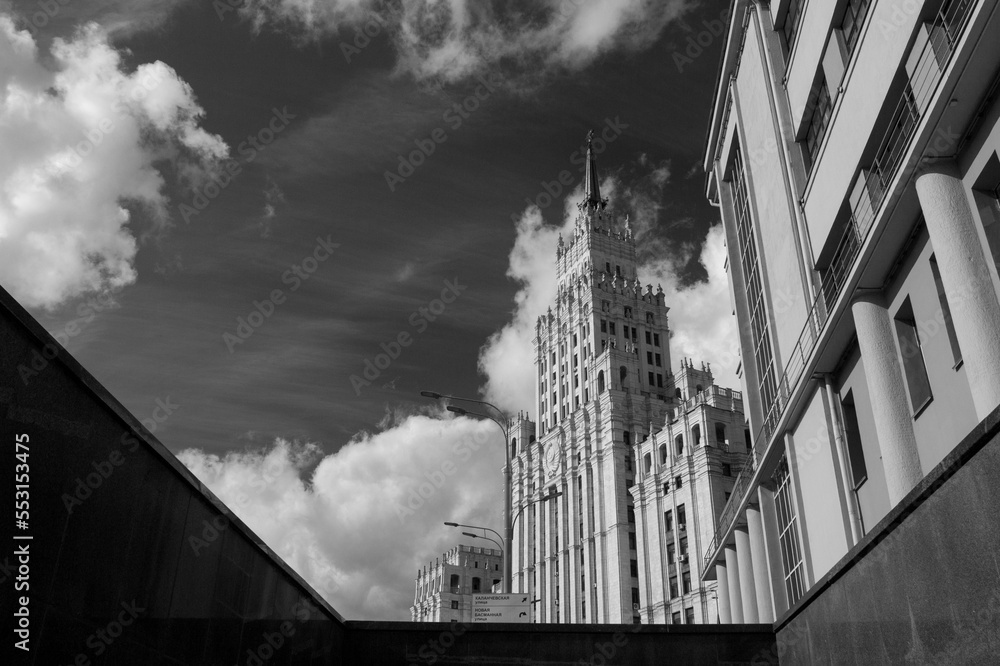 Stalin high-rise building on Sadovaya-Spasskaya street in Moscow ...