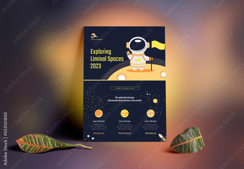 Space Flyer Template Stock Template | Adobe Stock