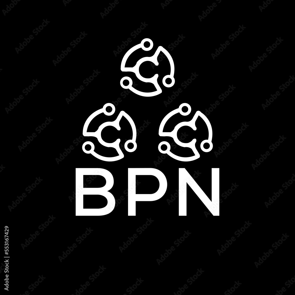 BPN letter logo. BPN best black background vector image. BPN Monogram ...