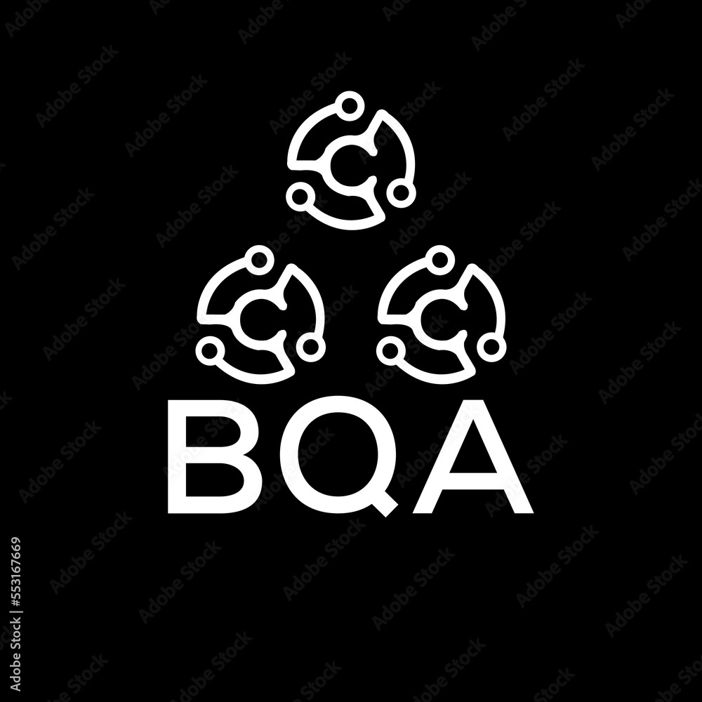 BQA letter logo. BQA best black background vector image. BQA Monogram ...