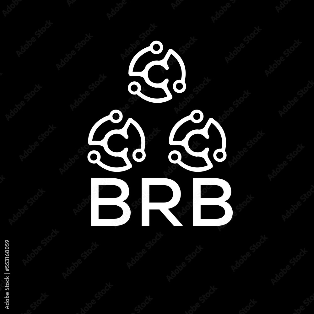 BRB letter logo. BRB best black background vector image. BRB Monogram ...