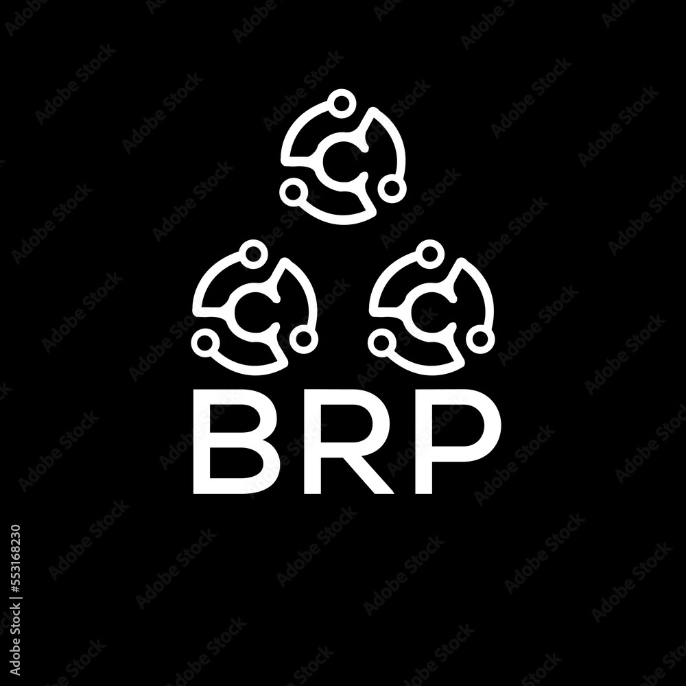 BRP letter logo. BRP best black background vector image. BRP Monogram ...