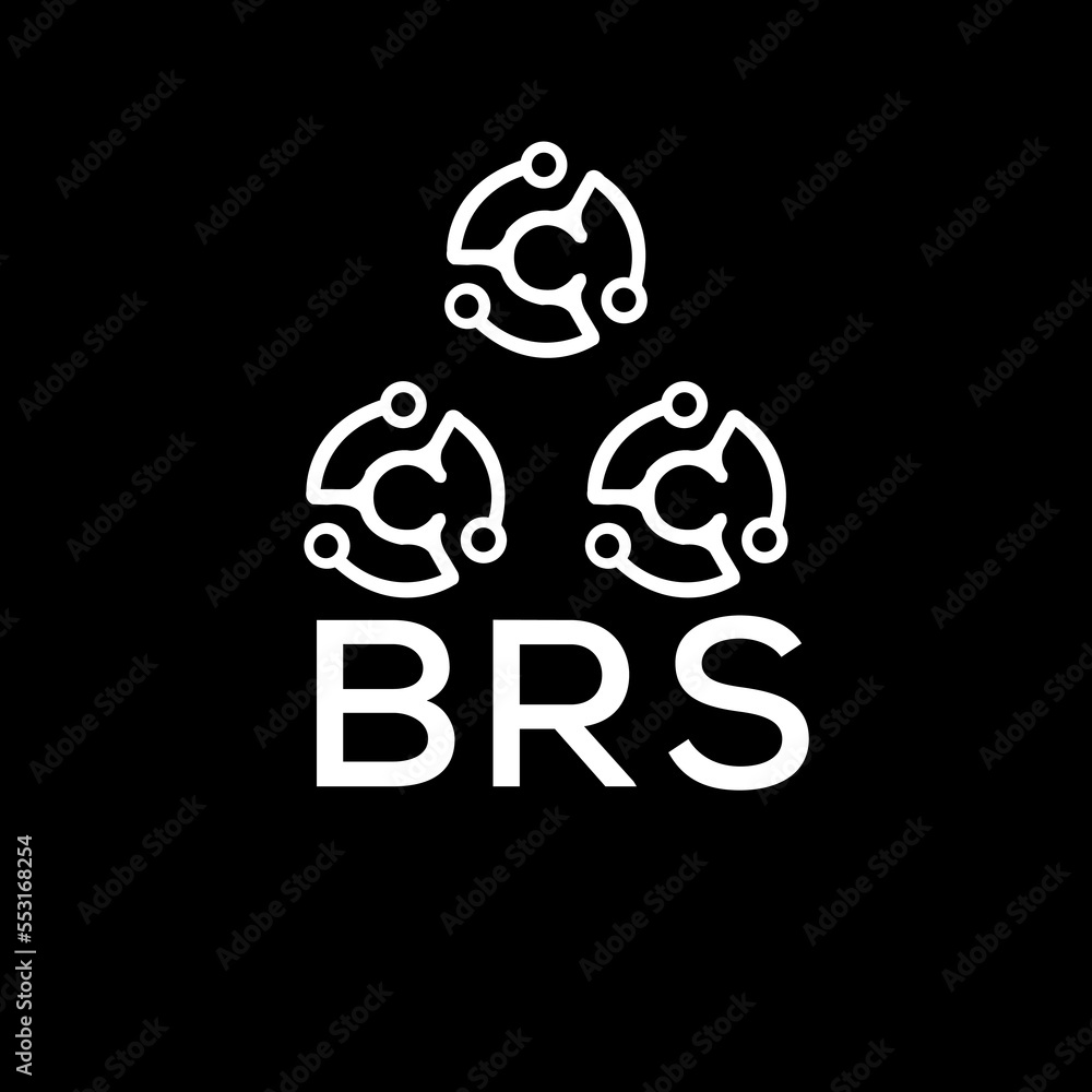 BRS letter logo. BRS best black background vector image. BRS Monogram ...