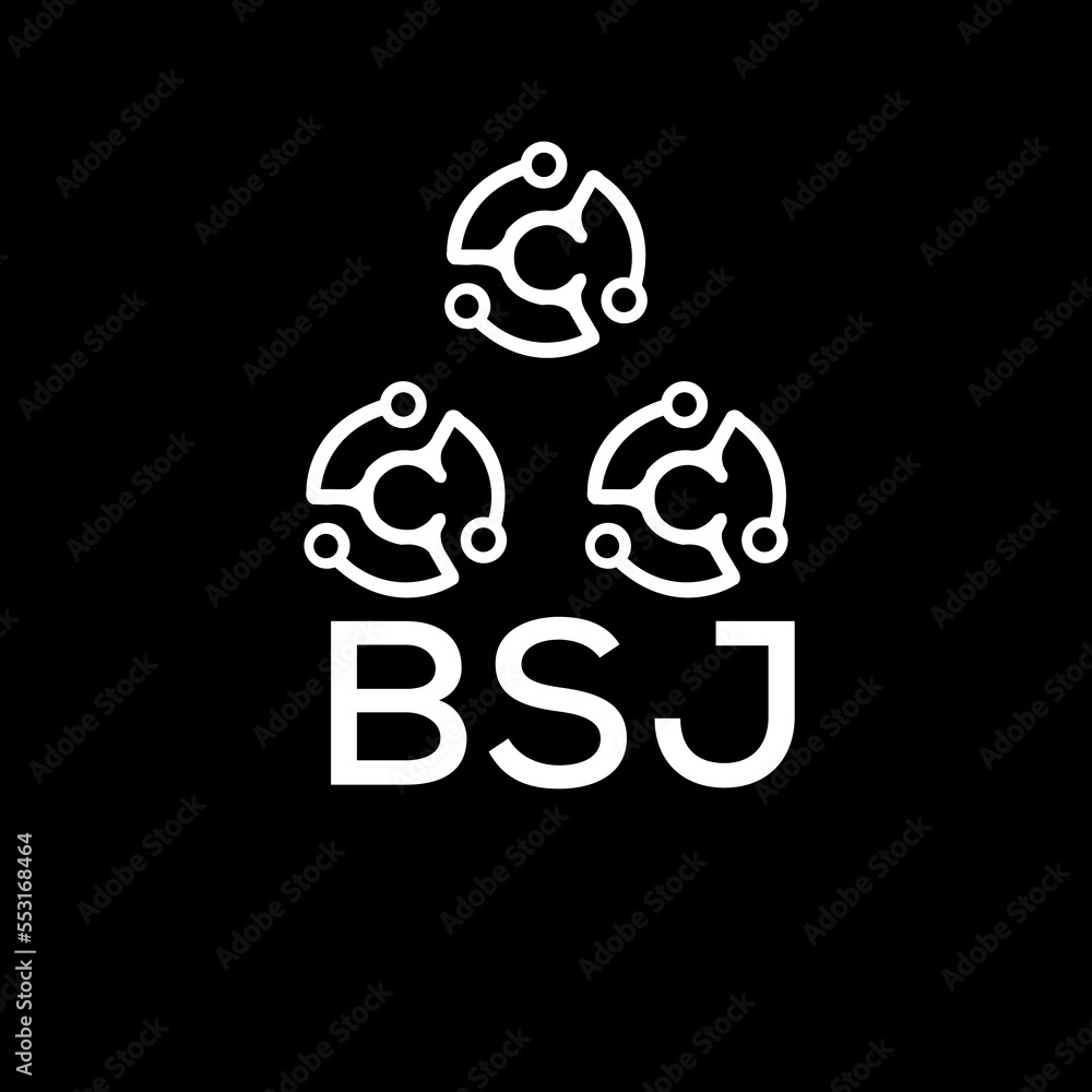 BSJ letter logo. BSJ best black background vector image. BSJ Monogram ...