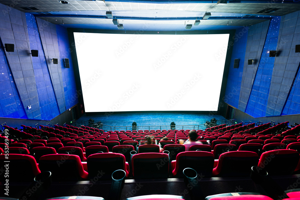 Movie theater with blank screen Stock Photo | Adobe Stock