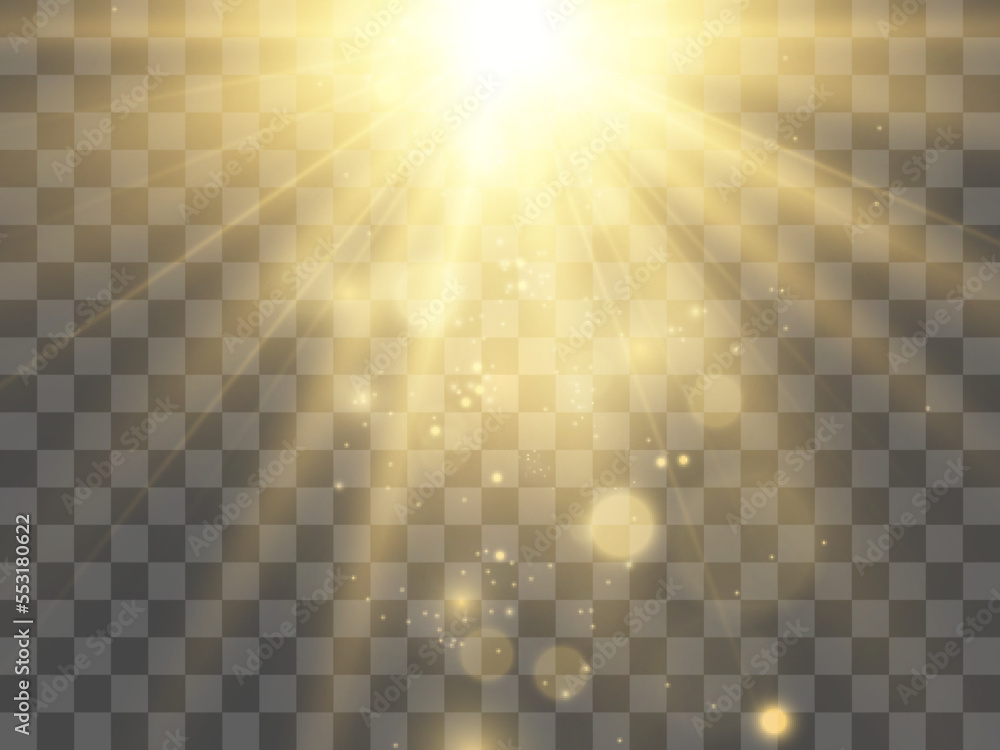 Bright beautiful star.Illustration of a light effect on a transparent ...