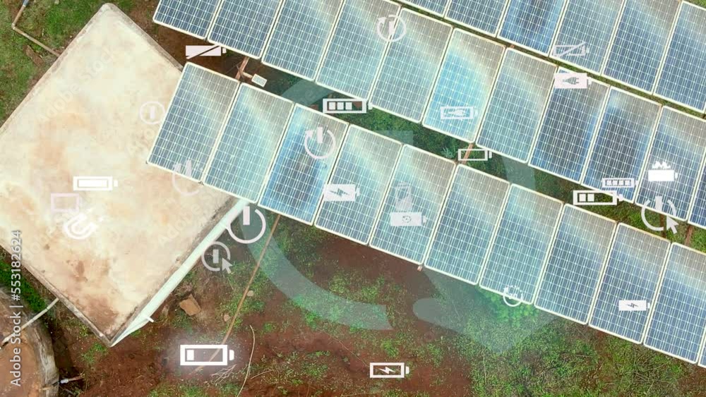 Solar panels- Climate change Paris agreement. Environment protection ...