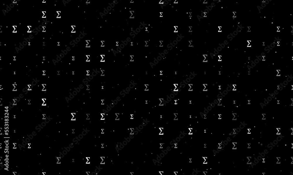 Seamless background pattern of evenly spaced white sigma symbols of ...