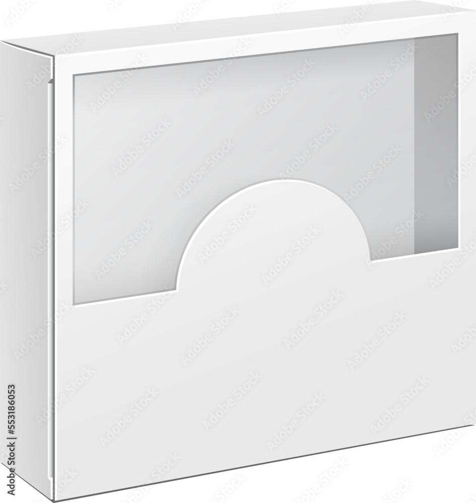 Mockup Product Cardboard Plastic Package Box With Window. Illustration ...