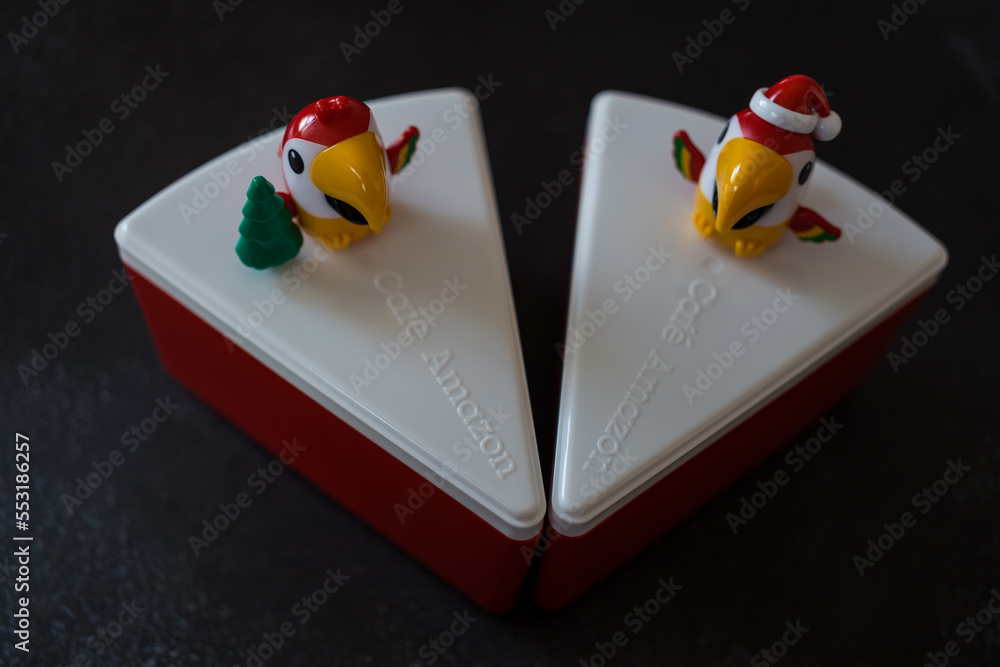 Bangkok, Thailand - December 12, 2022 : Plastic box for cake with logo ...