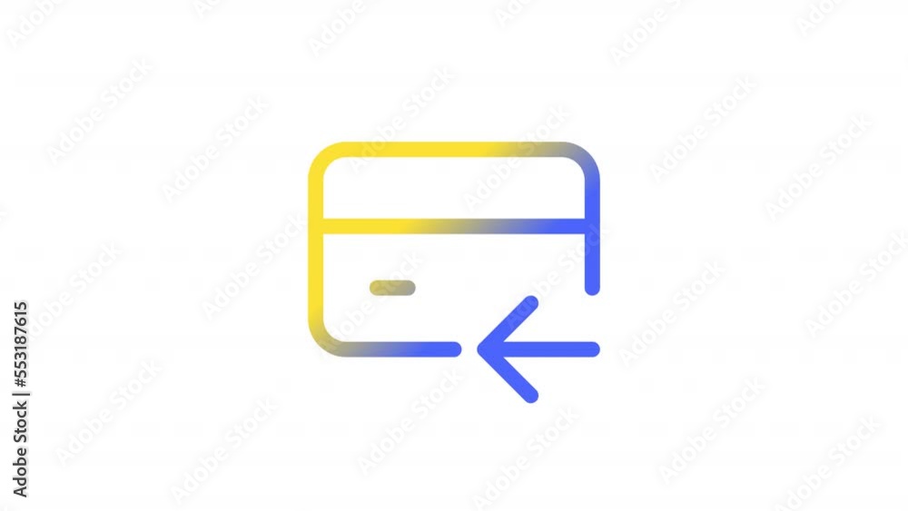 Animated failure gradient ui icon. Money transfer fail. Seamless loop ...