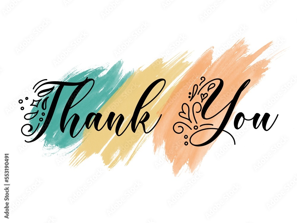 Thank You Card. Hand Written Lettering for Title, Heading, Photo ...