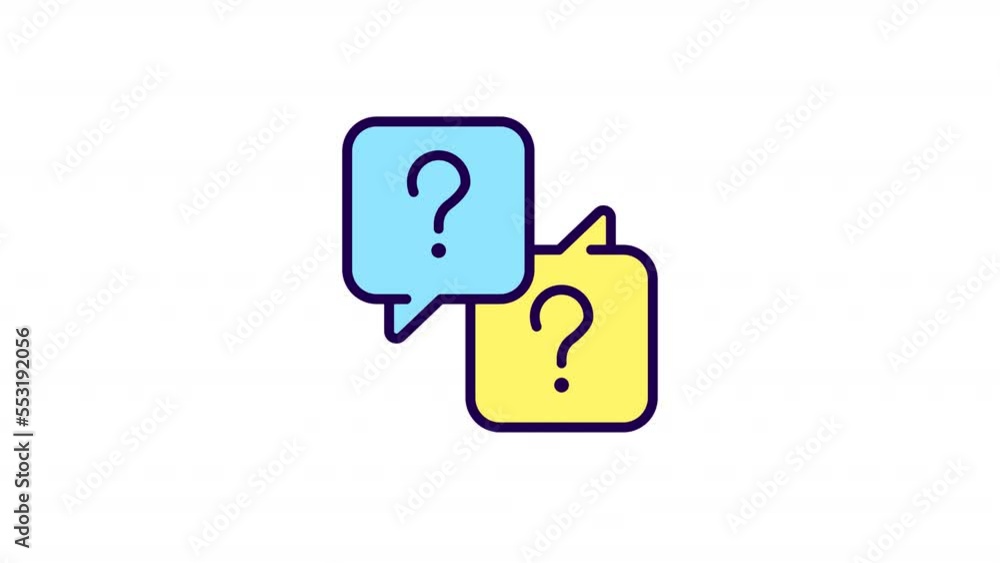 Animated confusion color icon. Misunderstanding. Speech balloons with ...