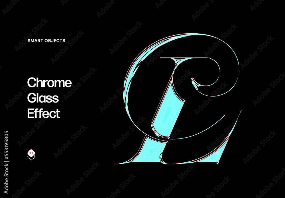 Chrome Glass Text Effect Mockup Stock Template | Adobe Stock