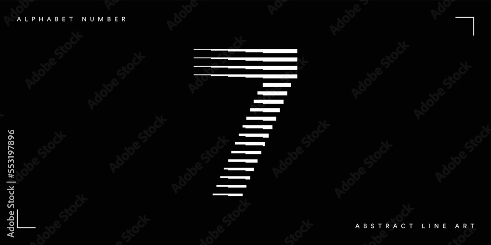 Number seven 7 logo lines abstract modern art vector illustration Stock ...
