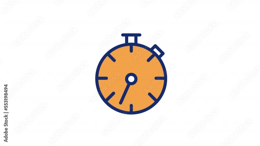 Animated chronometer color icon. Accurate time counting. Sport tool ...