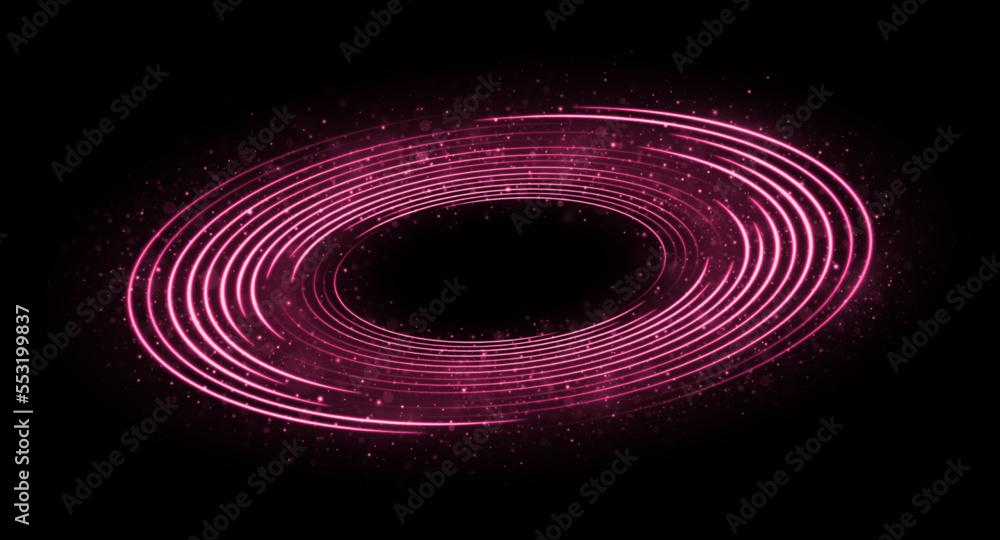 Magic sparkle ring. Pink speed lines on transparent background ...