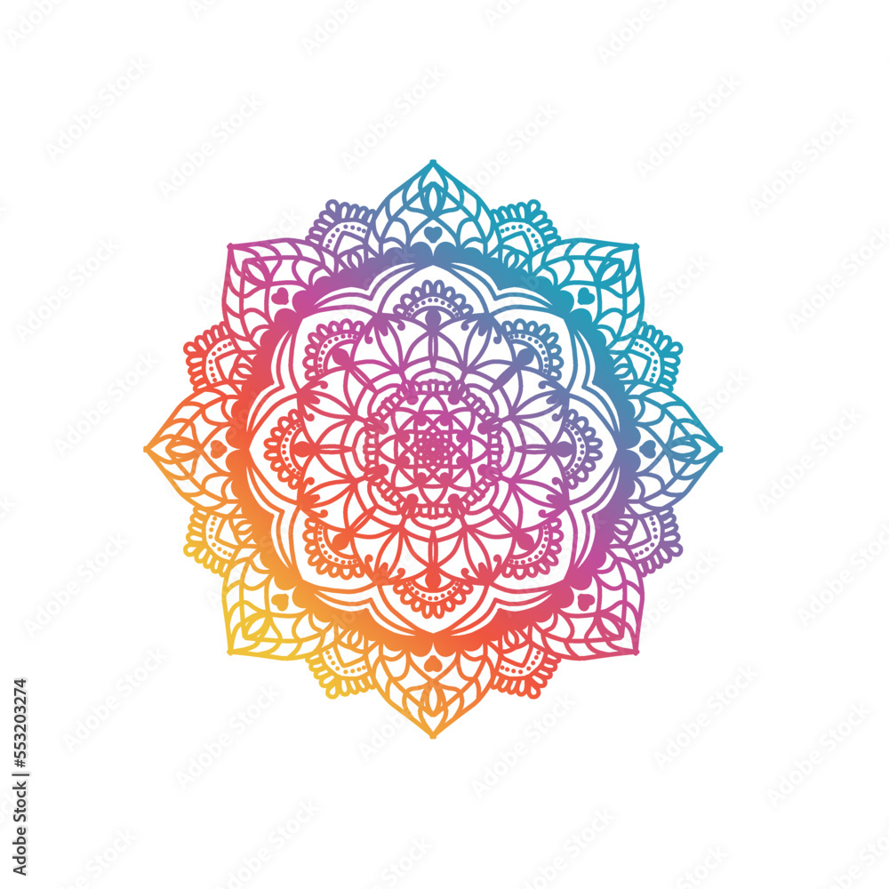 Mandala Flowers. Print pack decorative elements. Oriental, mystic ...