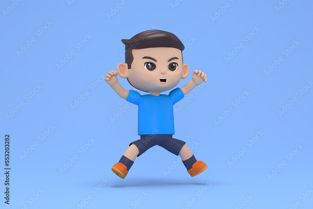 cartoon football player celebration when he football a goal. Stock ...