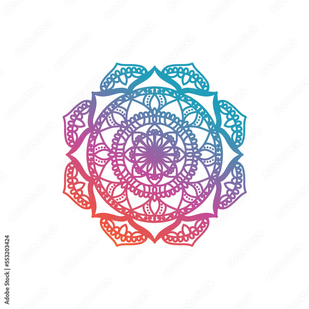 Mandala Flowers. Print pack decorative elements. Oriental, mystic ...