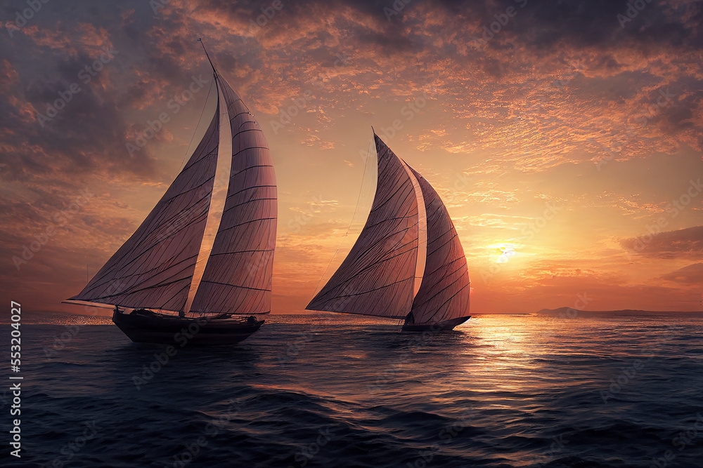 Sailboat Sunset Drawing
