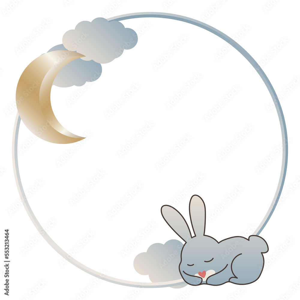 Winter New Year Christmas Magic Cute Rabbit Hare Bunny Vintage Frame ...