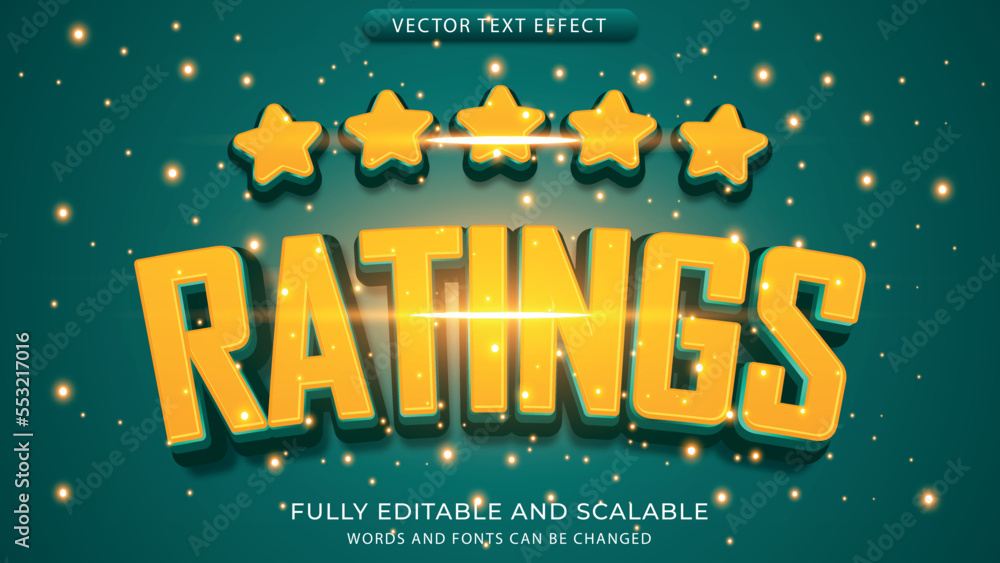 luxury rating rating text effect editable eps file Stock Vector | Adobe ...