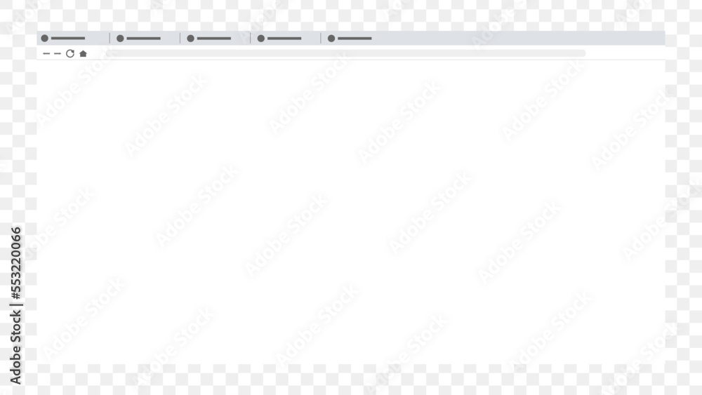 Empty browser window on transparent background. Empty web page mockup ...