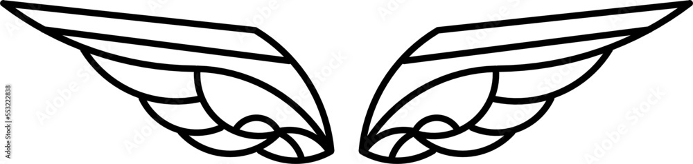 Luxury wings line art design Stock Vector | Adobe Stock