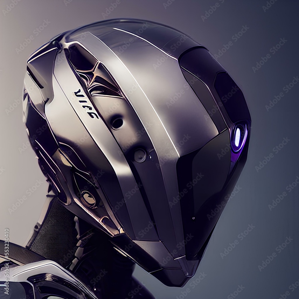 Illustration of futuristic head of robot Created with Generative AI ...