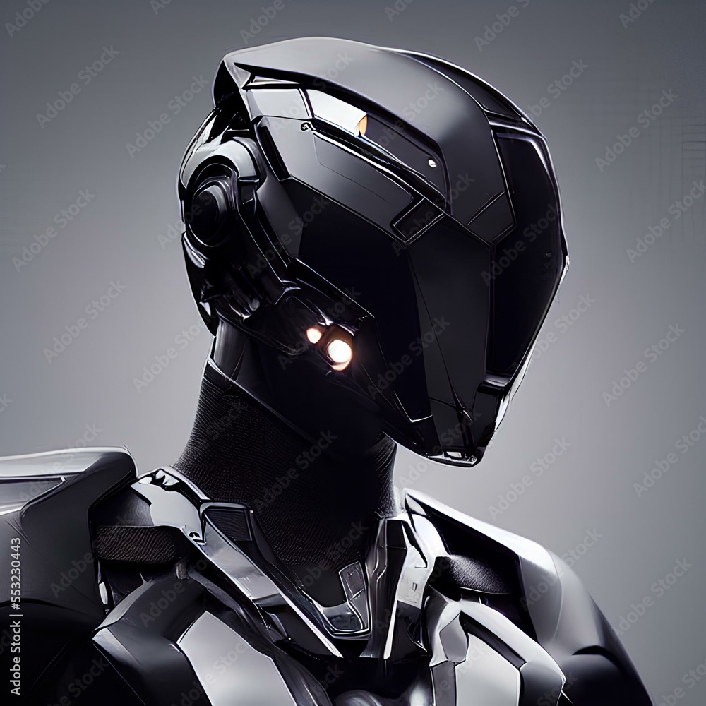 Illustration of futuristic head of robot Created with Generative AI ...