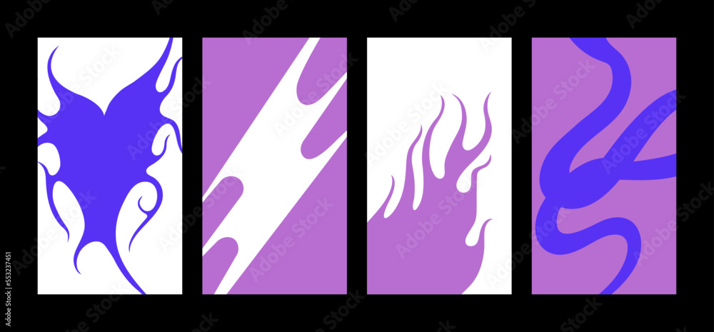 Vector iset of design templates backgrounds with Y2k icons- brutalist ...