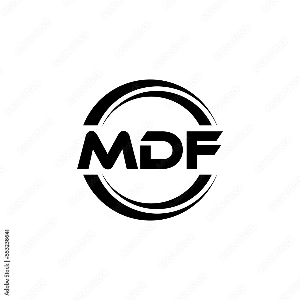 MDF letter logo design with white background in illustrator, vector ...