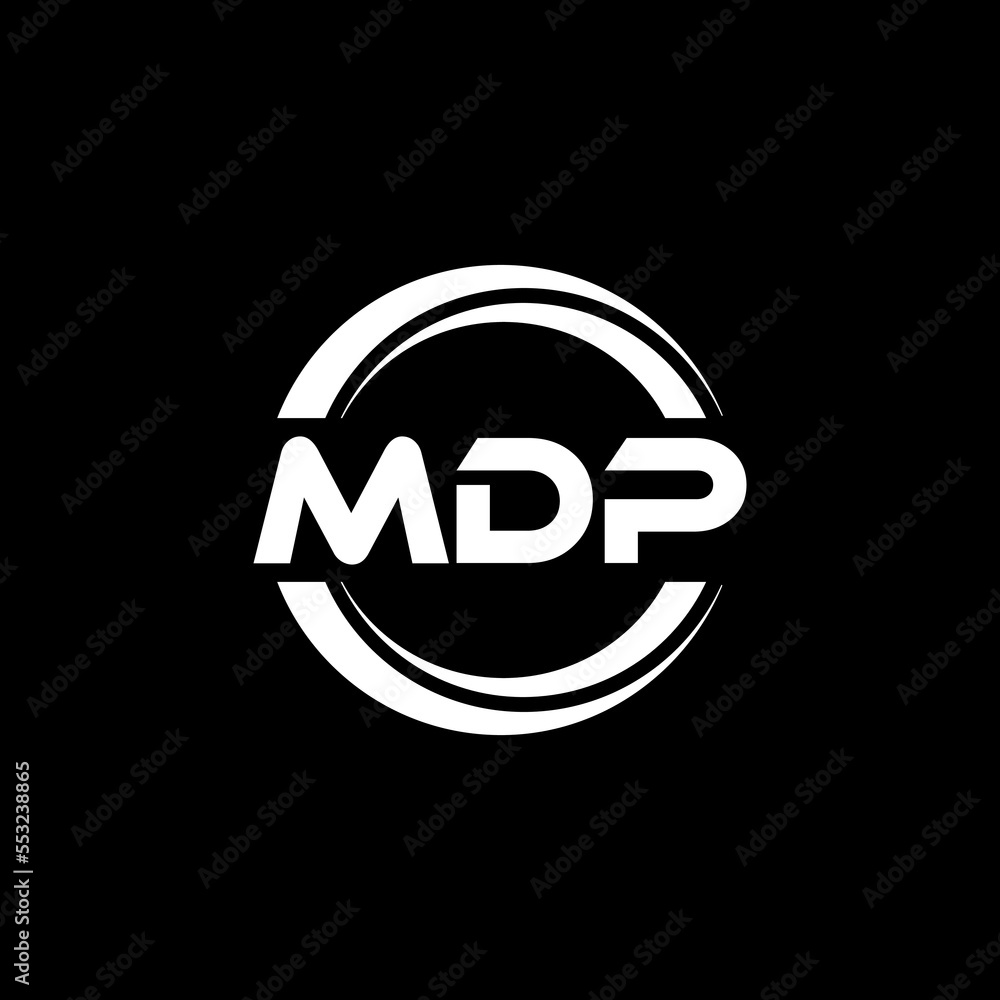 MDP letter logo design with black background in illustrator, vector ...