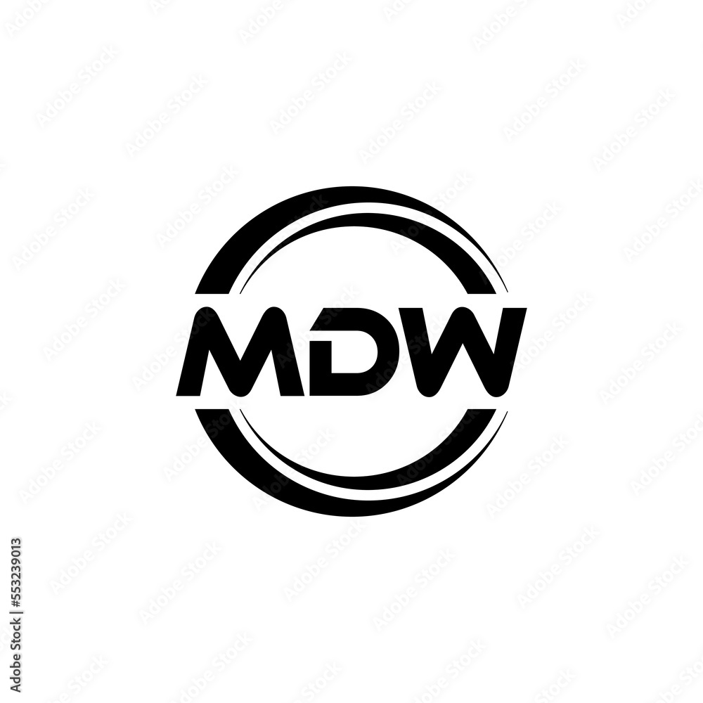 MDW letter logo design with white background in illustrator, vector ...