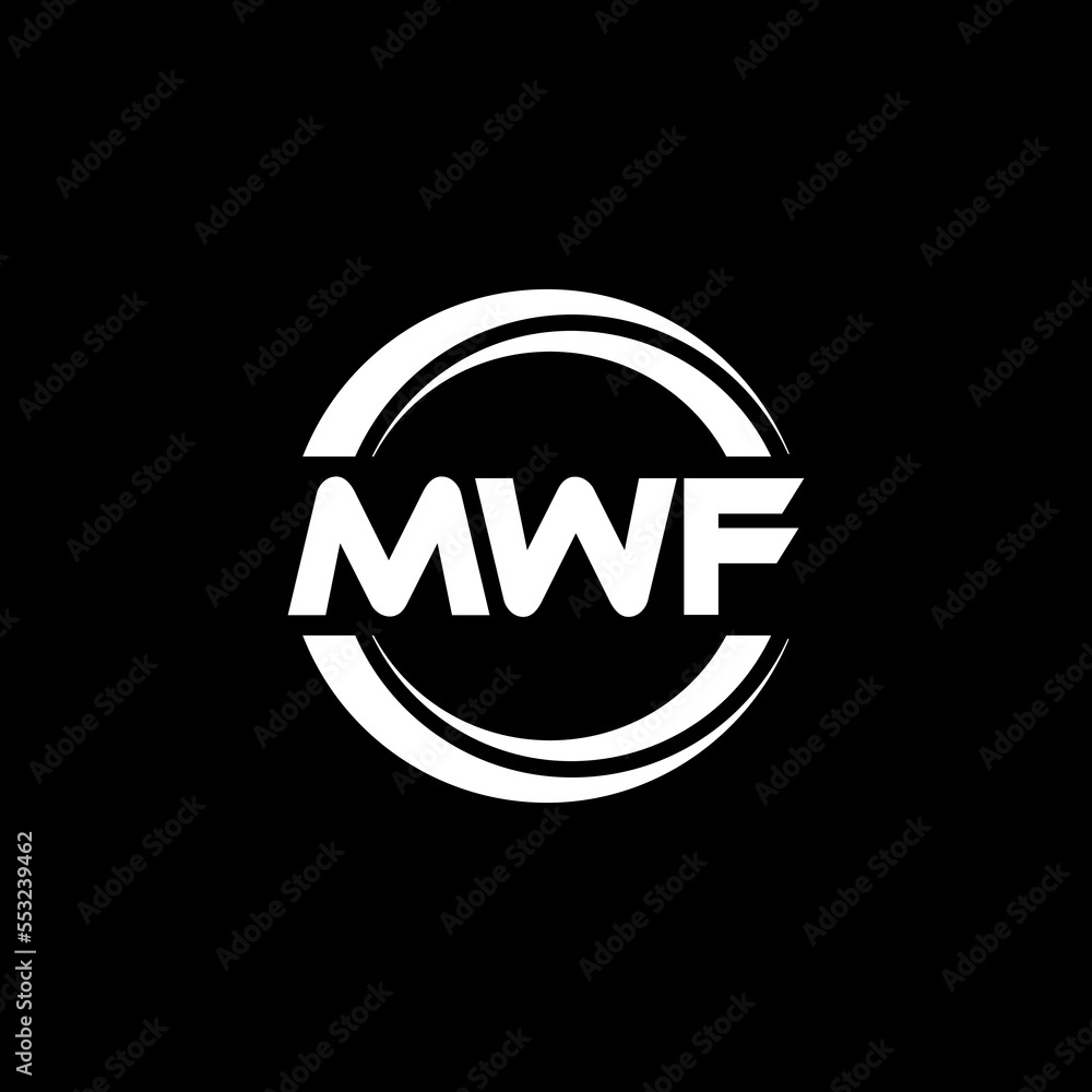 MWF letter logo design with black background in illustrator, vector ...