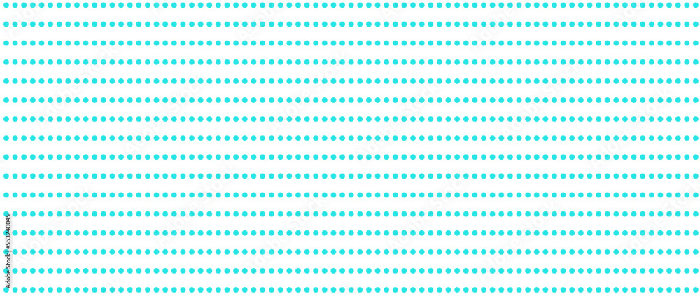 Turquoise dot pattern on white background. Straight dot pattern for ...
