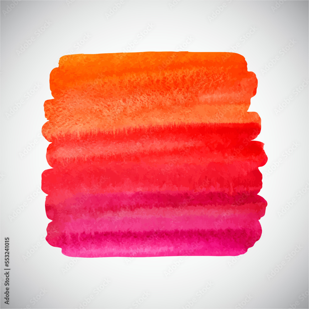 Crimson, bloody red watercolor vector text background, square frame ...