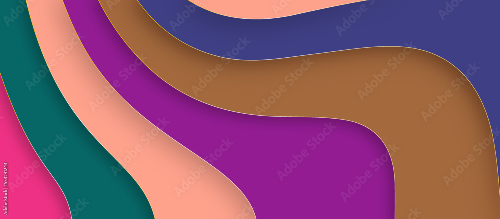 Multi layer papercut background concept design. Multi color papercut ...