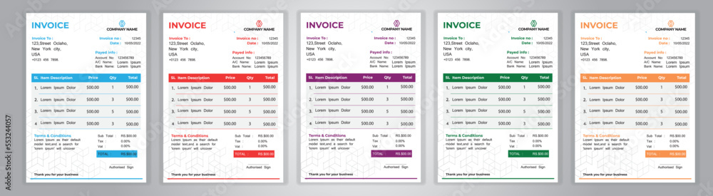 Fototapeta mapa świata dla dzieci Business Minimal Corporate Invoice ...