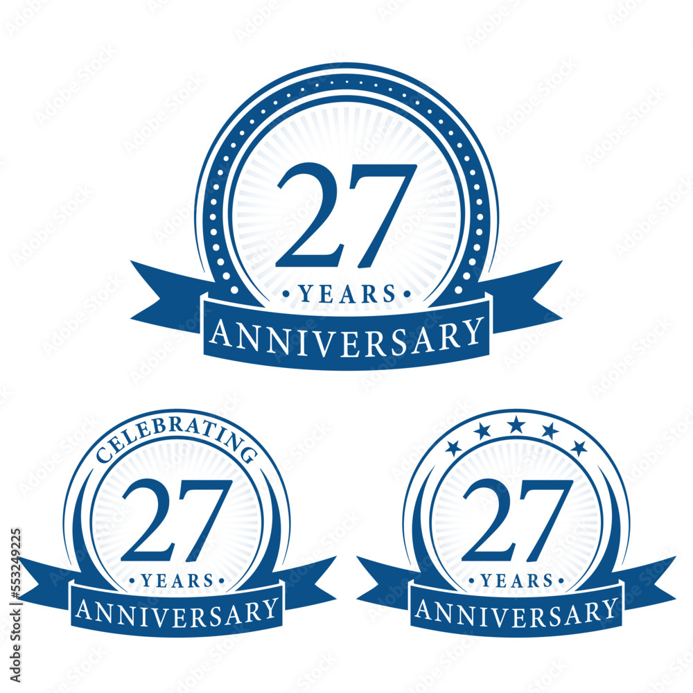 27 years anniversary logo collections. Set of 27th Anniversary design ...