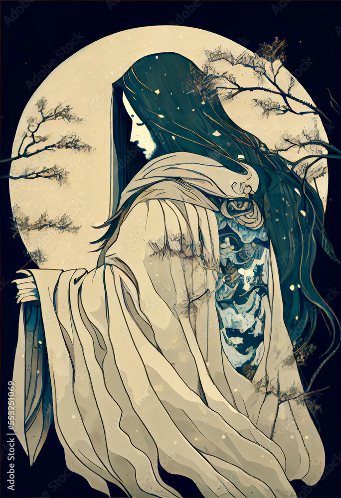 Generative AI abstract render of a Japanese mythical creature Stock ...