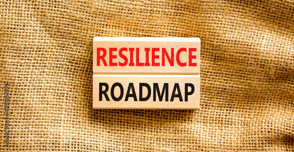Resilience roadmap symbol. Concept word Resilience roadmap typed on wooden blocks. Beautiful ...