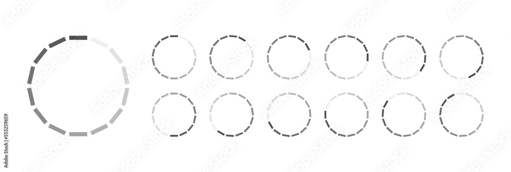 Circular Loading Buffering Icons Vector Video Ready for Animation Gif ...