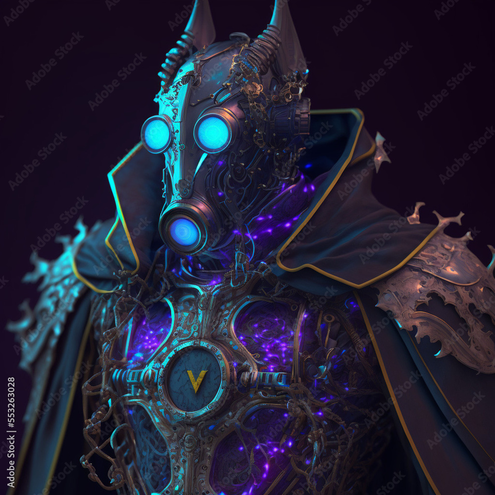 hyper-realistic gothic neon steampunk steampunk Stock Illustration ...