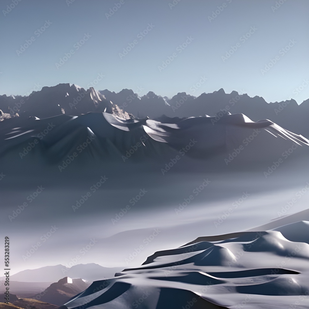 Snowy landscapes Stock Illustration | Adobe Stock