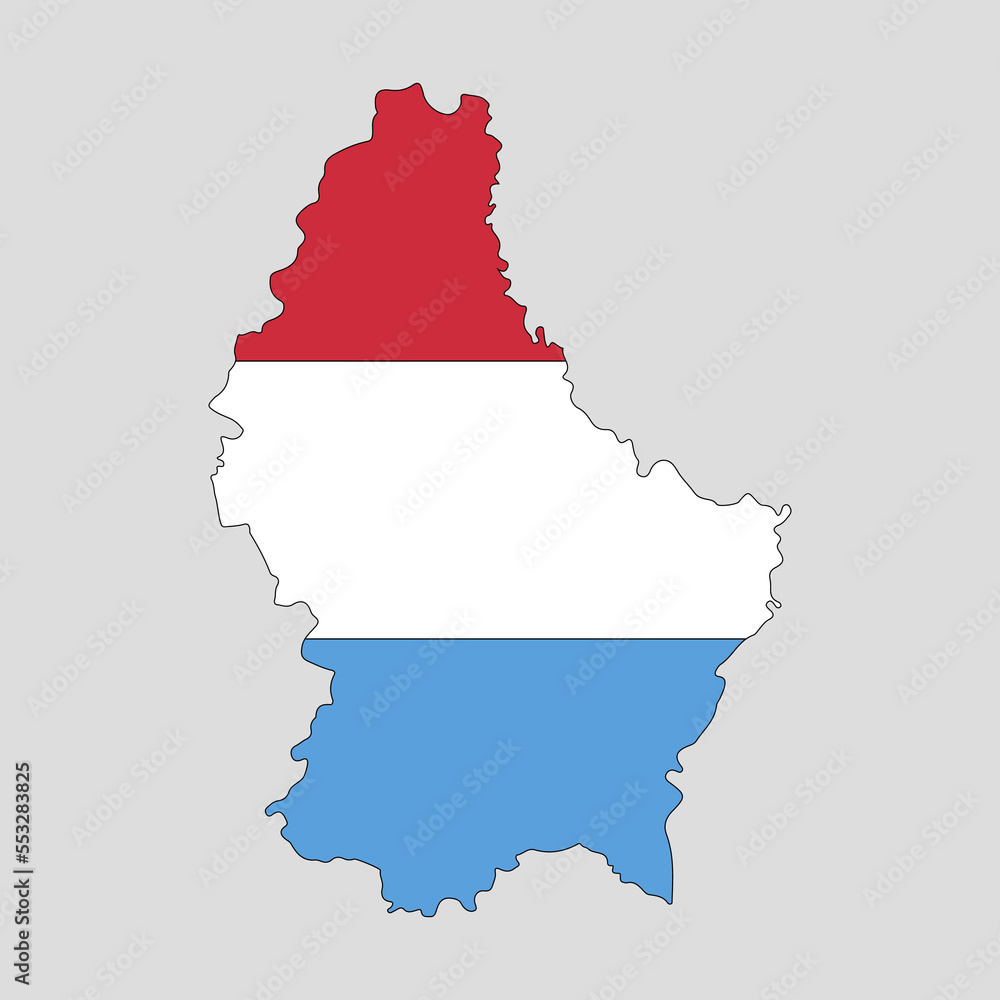 Outline map of Luxembourg country. Vector illustration Stock Vector ...