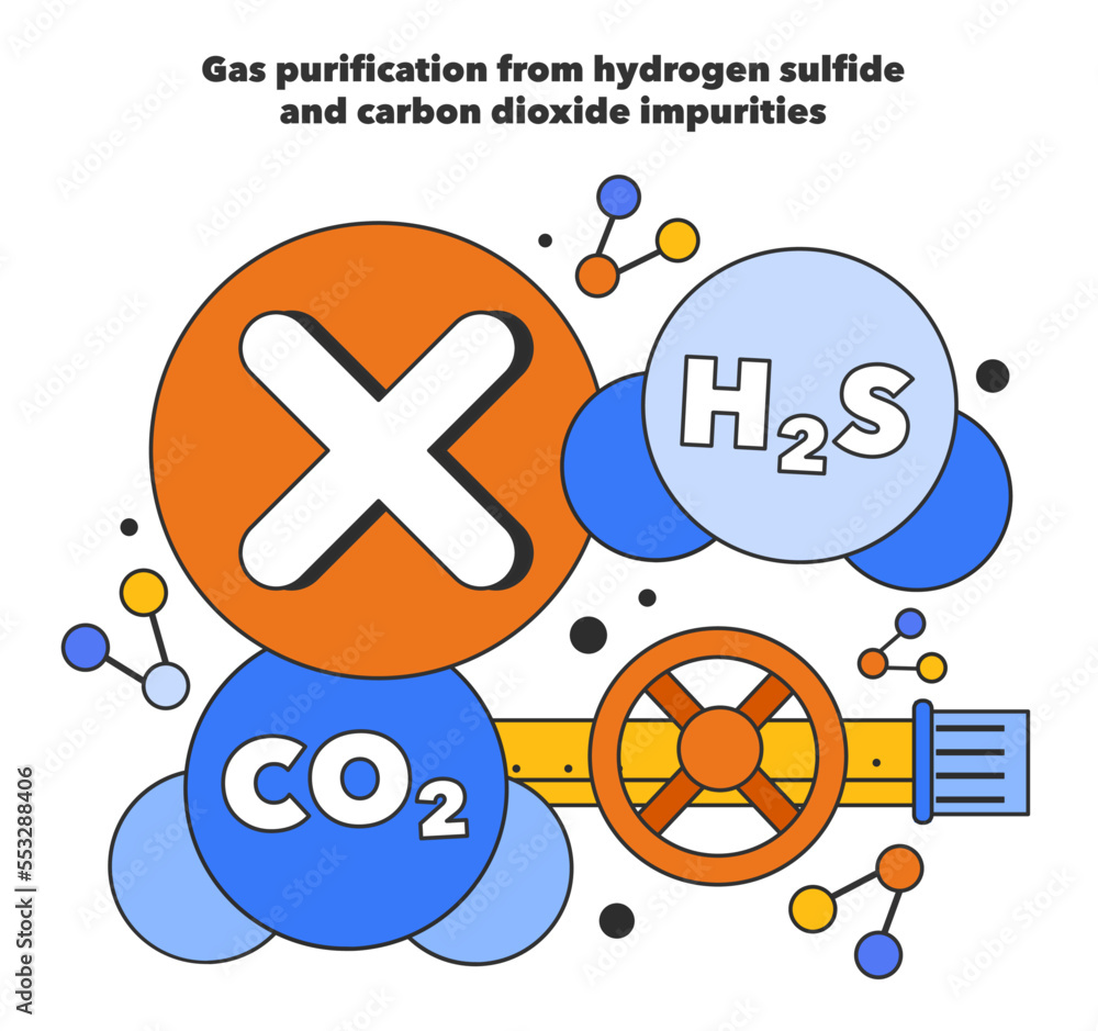 Gas purification from hydrogen sulfide and carbon dioxide impurities ...