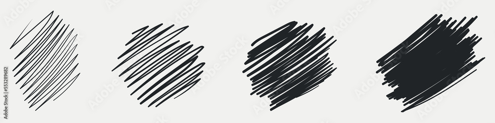 Hand drawn line sketch set. Vector scribble doodle linear for message ...