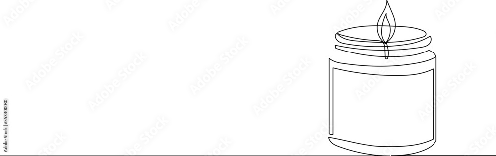 candle sketch, continuous line drawing, vector Stock Vector | Adobe Stock